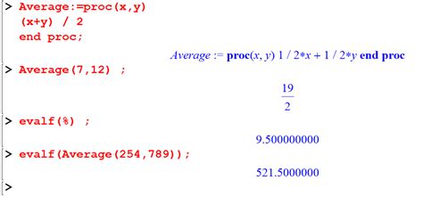 Lesson 9 Basic Programming Maple