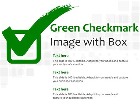 Green Checkmark Image With Box Templates PowerPoint Slides PPT Presentation Backgrounds