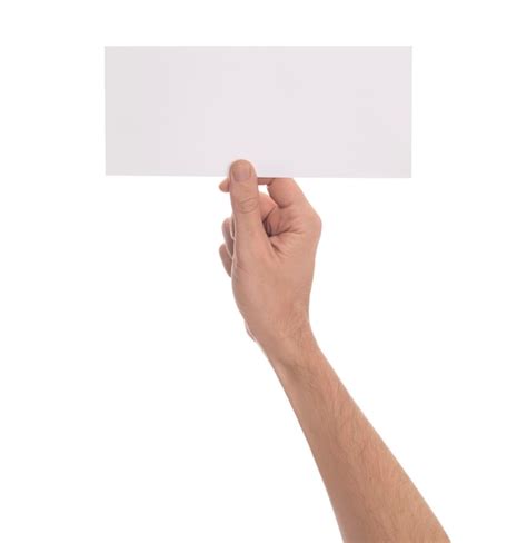Premium Photo Cropped Hand Holding Placard Against White Background