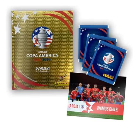 Kit álbum Pack Álbum Tapa Dura Oro 50 Sobres Copa America 2024