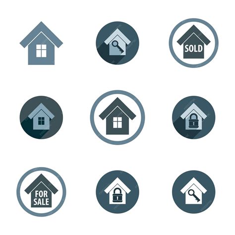 Premium Vector Real Estate Vector Icons Set Realty Theme Vector Symbols Collection