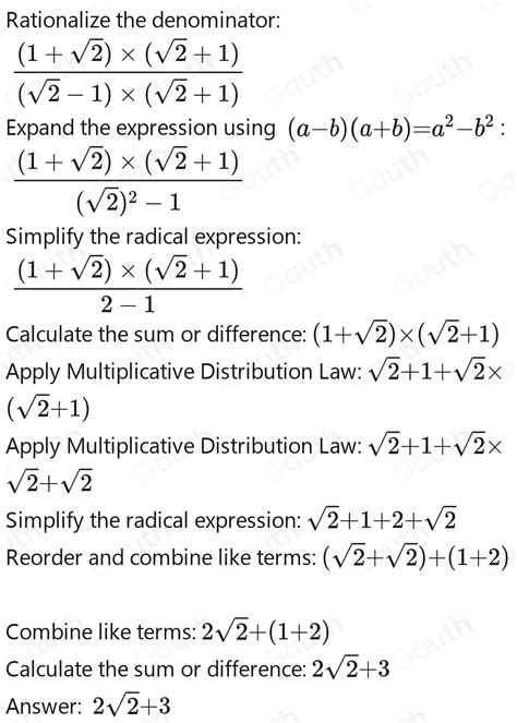 Solved The Expression 1 Sqrt 2 Sqrt 2 1 When Simplified Is