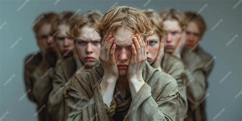 Portrait Of A Paranoid Schizophrenic Young Male Teen With Bipolar