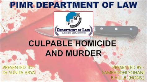 Culpable Homicide And Murder Pptx