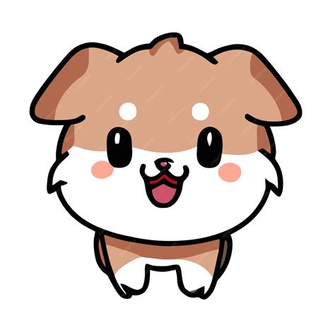 Leuke Hond Illustratie Hond Kawaii Chibi Vector Tekenstijl Hond Cartoon