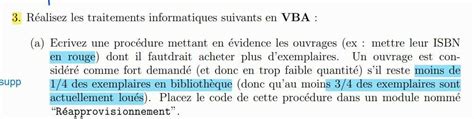 Travail à faire sur Excel et en VBA boucle pour mettre en couleur