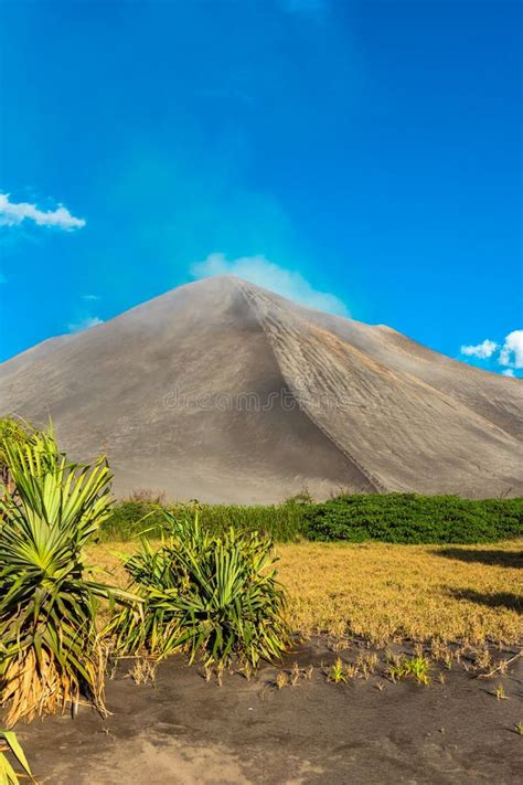 Mount Yasur Volcano Tanna Island Vanuatu Vertical Stock Image