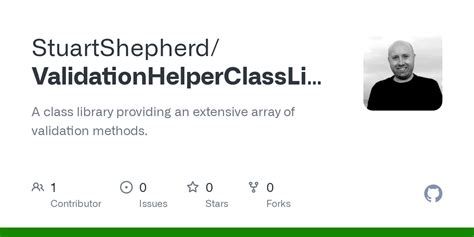 GitHub StuartShepherd ValidationHelperClassLibrary A Class Library Providing An Extensive