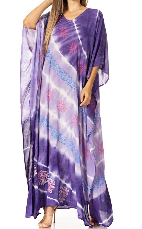 Sakkas Catia Womens Boho Casual Long Maxi Caftan Dress Kaftan Cover Up