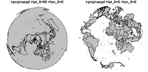 R Azimuthal Equidistant Projection Anomalies Stack Overflow