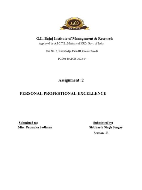 Siddharth 2nd Assignment Download Free Pdf Leadership Goal