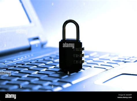 Lock Laptop Notebook Stock Photo Alamy