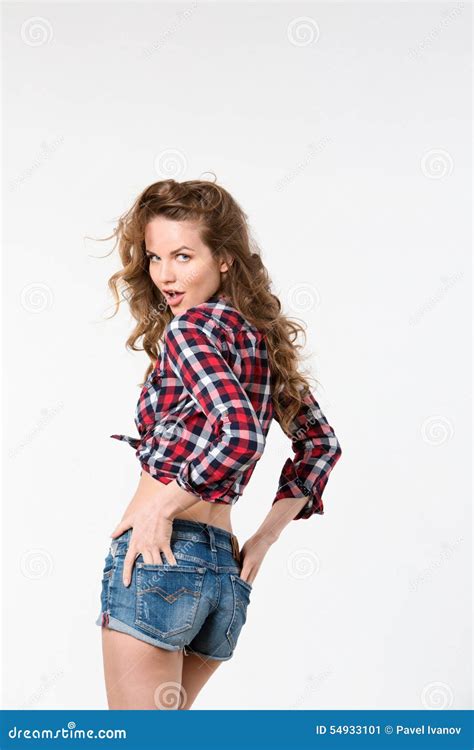 Beautiful Girl In Jeans Shorts Stock Image Image Of Fashion Fresh