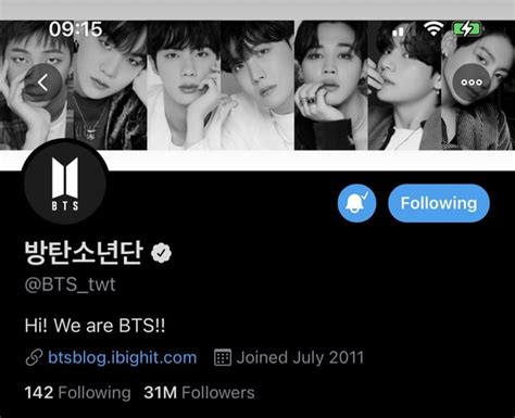 201126 Bts Twt Has Surpassed 31 Million Twitter Followers R Bangtan