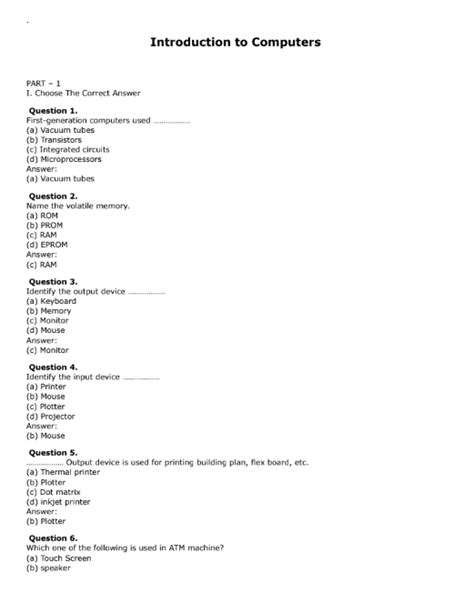 Samacheer Kalvi Th Computer Science Solutions Chapter Introduction To Computers