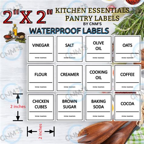 Blckink 12pcs Water Proof Vinyl Pantry Label Stickers Kitchen