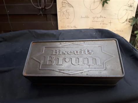 ANCIENNE BOITE A Biscuits Brun EUR PicClick FR