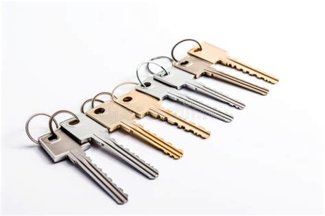 A Set Of Colored Keys Isolated On A White Background Stock Illustration