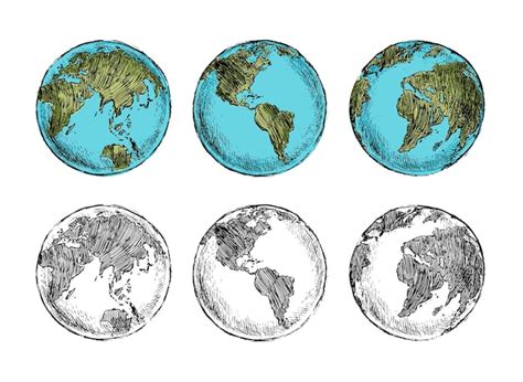 Premium Vector Sketch Globe Illustration