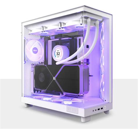 NZXT H6 Flow RGB Compact Dual Chamber Mid Tower ATX Case White CC
