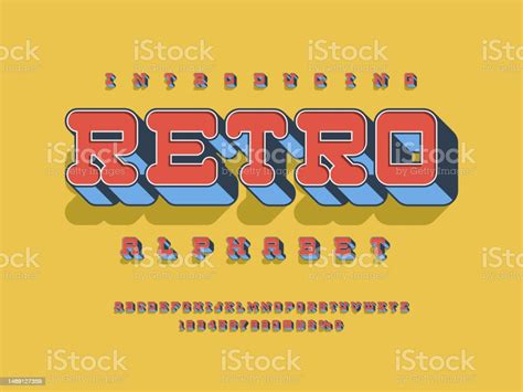 Retro Font Stock Illustration Download Image Now Alphabet Computer