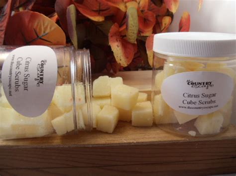 Citrus Sugar Scrub Cubes With Essential Oil And Jojoba Oil Etsy