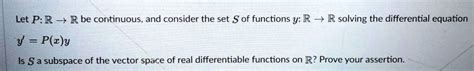 solved let p r rbe continuous and consider the set s of functions y