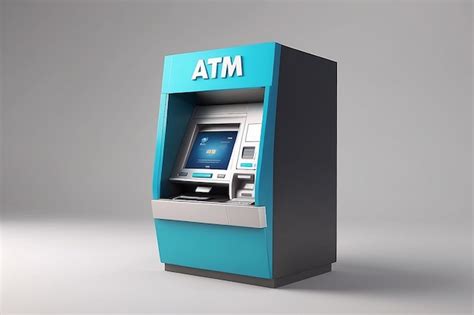 premium photo 3d rendering of atm machine on background concept of