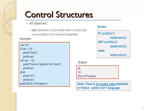 Python Control Structures Ppt