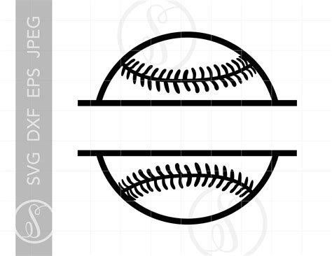 Baseball Split Frame SVG Baseball Monogram Clipart Etsy Sweden