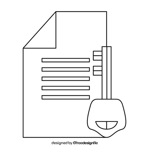 encryption technology document icon black and white clipart free download