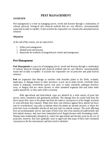 Pest Management Module Pdf