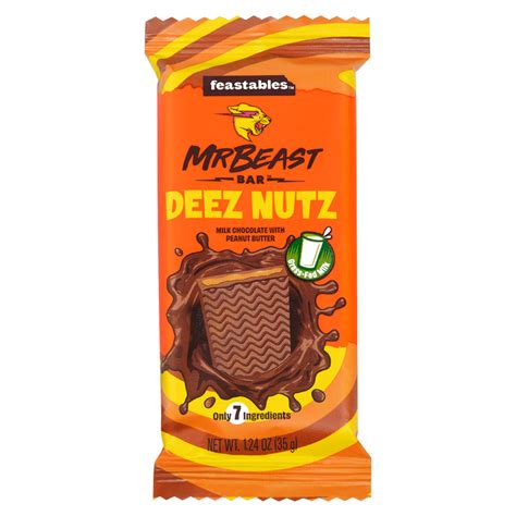 Feastables MrBeast Deez Nutz Peanut Butter Milk Chocolate Bar 1 23oz