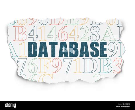 Software Concept Database On Torn Paper Background Stock Photo Alamy