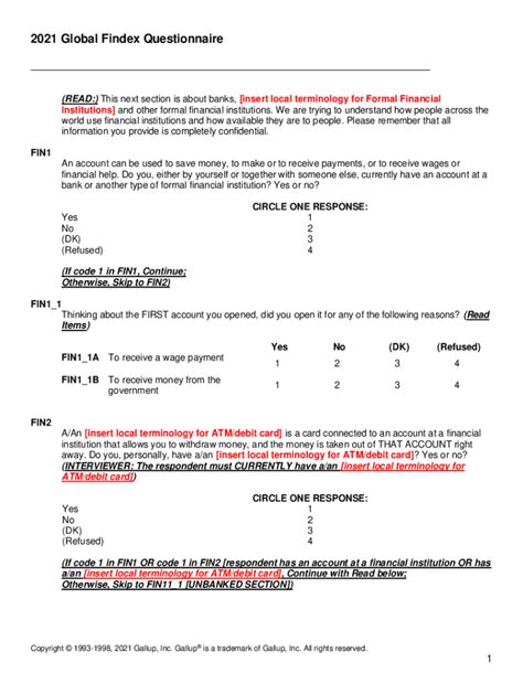 Fillable Online Global Findex Database 2021 Survey Headline Findings On