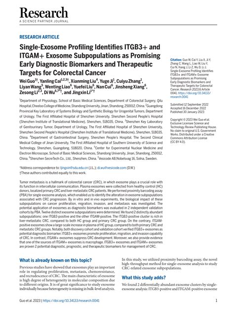 Pdf Single Exosome Profiling Identifies Itgb3 And Itgam Exosome