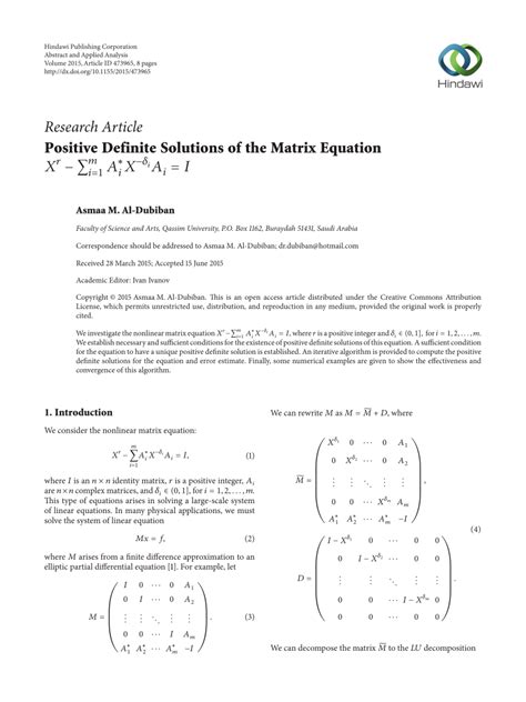 pdf positive definite solutions of the matrix equation xr ∑i 1maix δiai i