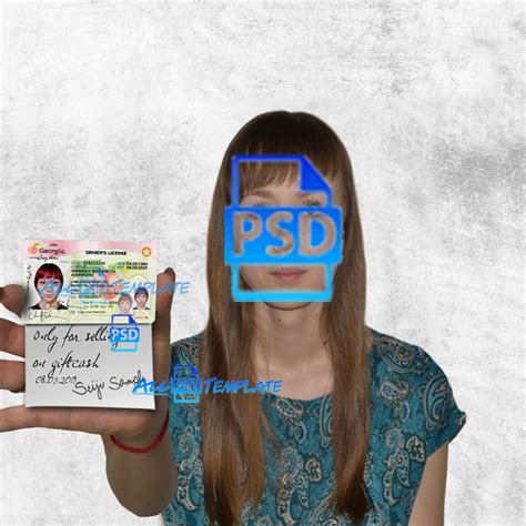 Driver License And Note Selfie Psd Templatefemale Fake Psd Templates