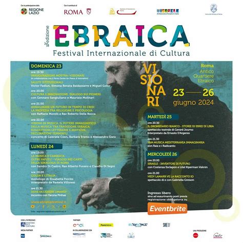 Roma Ebraica Festival Internazionale Di Cultura XVII Edizione Evento Di Musica Teatro