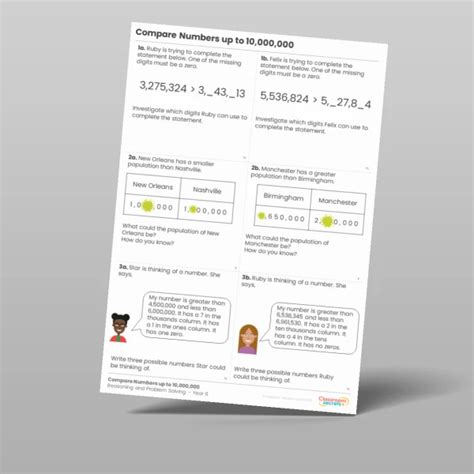 Compare Numbers Up To 10000000 Discussion Problem Resource Classroom Secrets