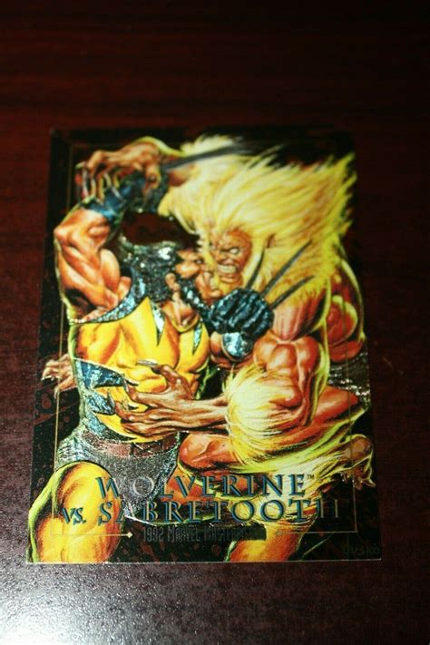 Mavin Wolverine Vs Sabretooth 1992 Marvel Masterpieces Dyna Etch