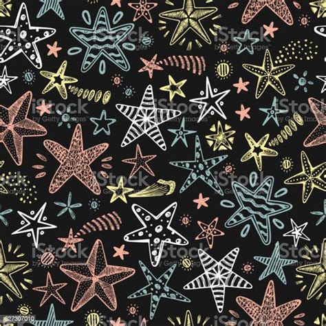 휴일 배경 화면 낙서 혜성과 별 원활한 패턴 벡터 일러스트 개성 개념에 대한 스톡 벡터 아트 및 기타 이미지 개성 개념 경례 귀여운 Istock