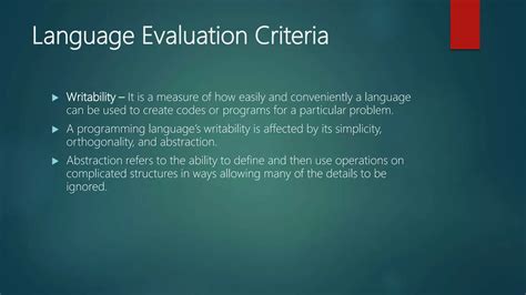 2 2 Language Evaluation Criteria Pptx