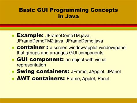 PPT GUI Programming In Java PowerPoint Presentation Free Download ID 450003
