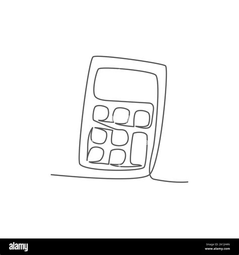 Calculator One Line Drawing Concept For Business Calculator Financemoney Stock Vector Image