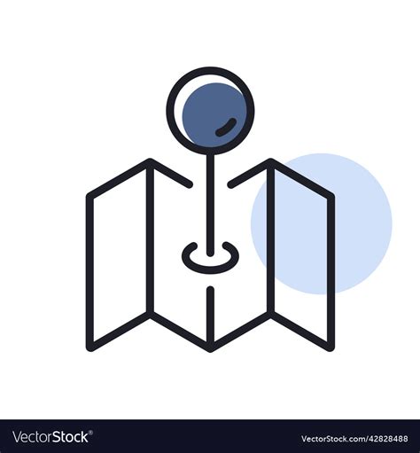 Map With Pin Geo Locate Pointer Icon Royalty Free Vector