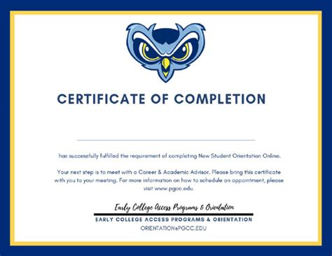 Orientation Certificate Pdf