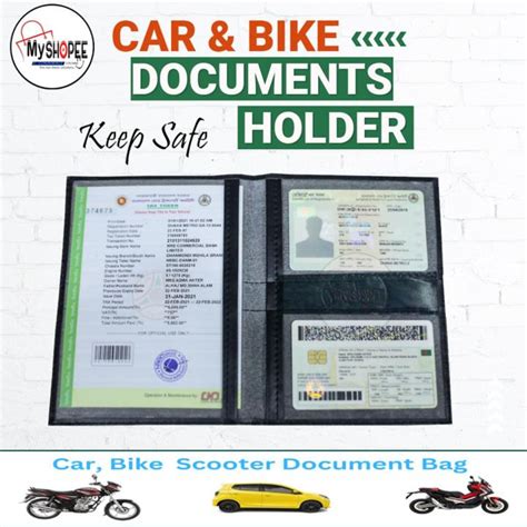 License Pouch Bag Pu Leather Documents Holder For Car And Bike Synthetic