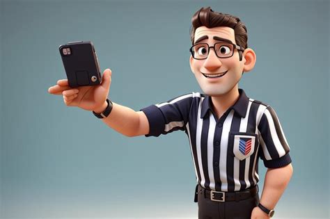Premium Ai Image Funny 3d Illustration Of An American Referee