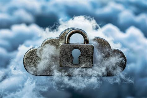 Cloud Featuring A Prominent Lock Symbol Emphasizing Data Security And